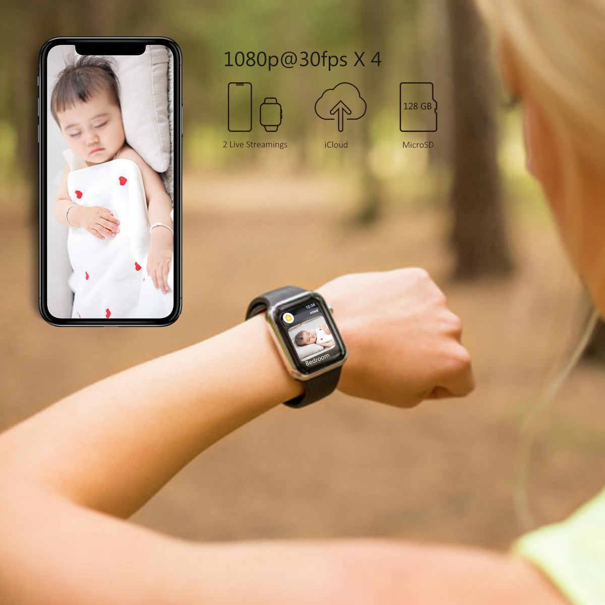 Onvis HomeKit Secure Video Camera with 1080P 30fps, Live Streaming, HD